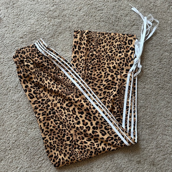 SHEIN | Pants & Jumpsuits | Shein Leopard Print Track Pants With Side ...